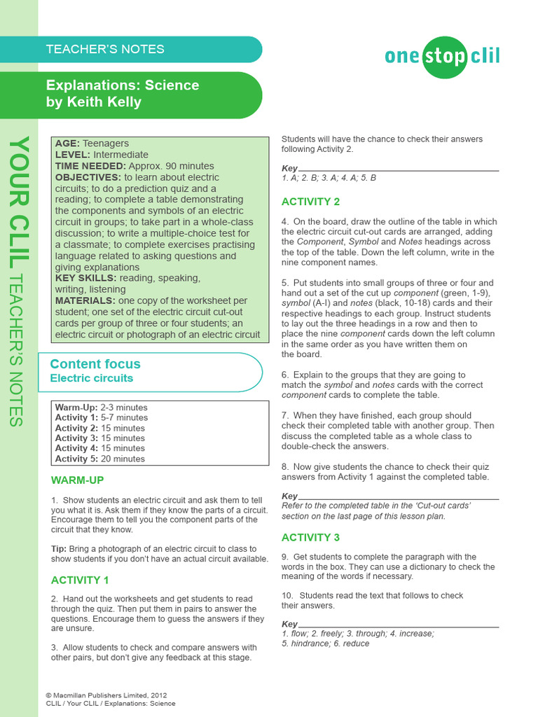 Your CLIL Explanations Science | PDF | Voltage | Electric Current