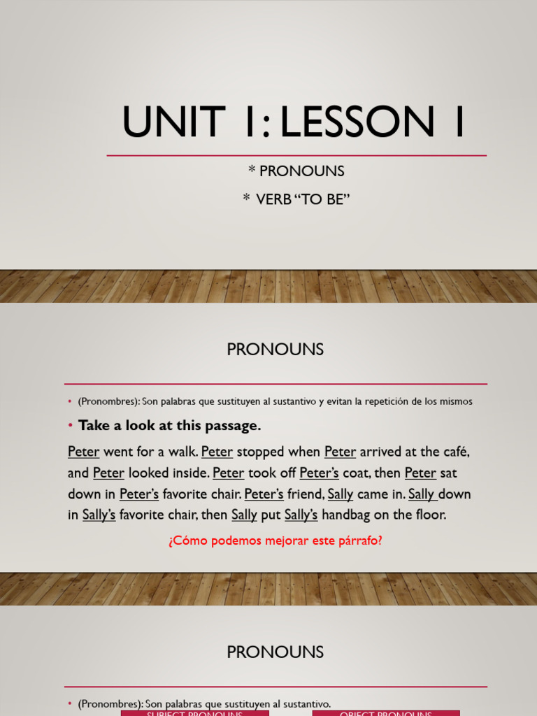 UNIT 1 - To Be - Pronouns | PDF | Language Families | Language Mechanics