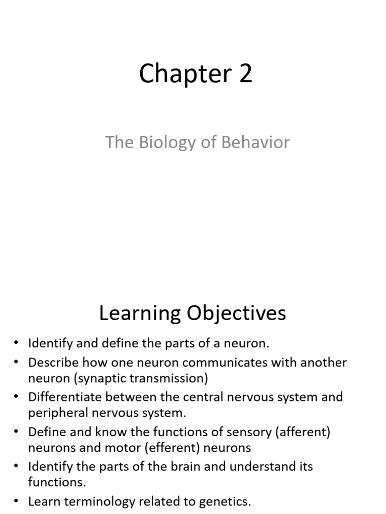 PSYC&100 Chapter 2 The Biology of Behavior Lecture Notes HYBRID 2025 ...