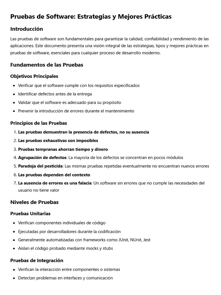 Estrategias y Mejores Prácticas en Pruebas de Software | PDF | Software ...