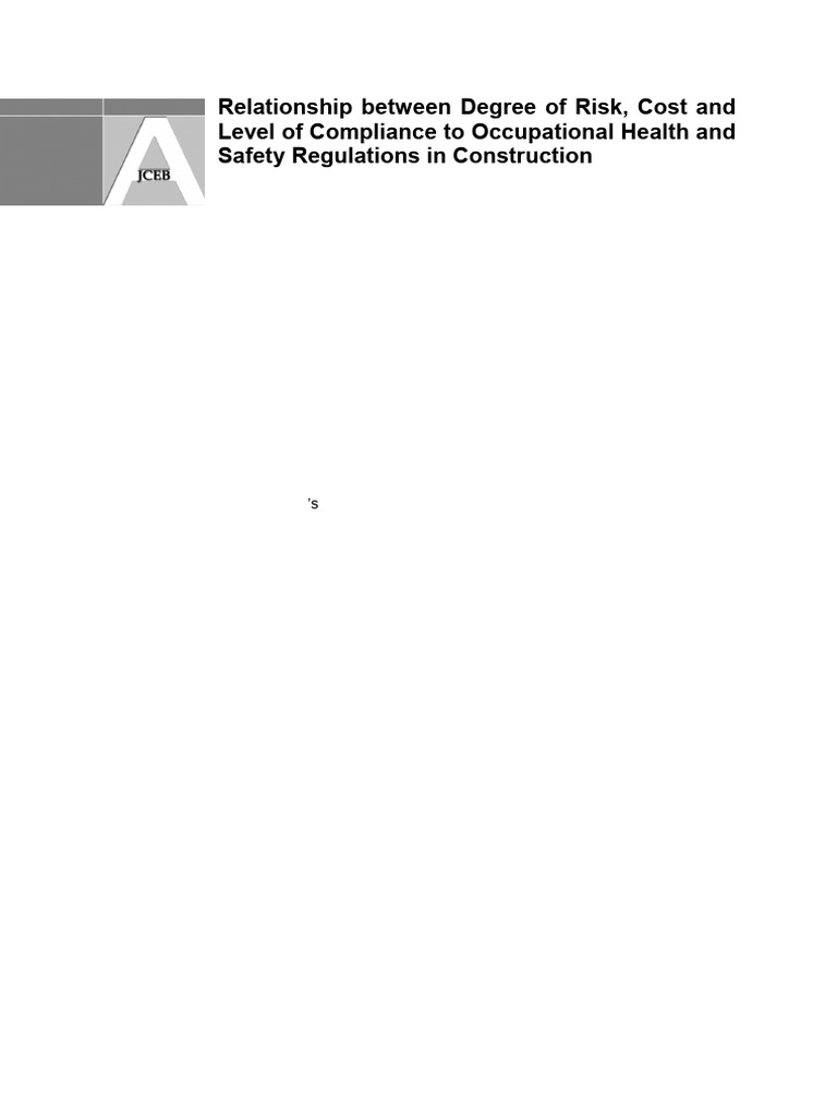 Risk, Cost, and Compliance in Construction | PDF | Occupational Safety ...