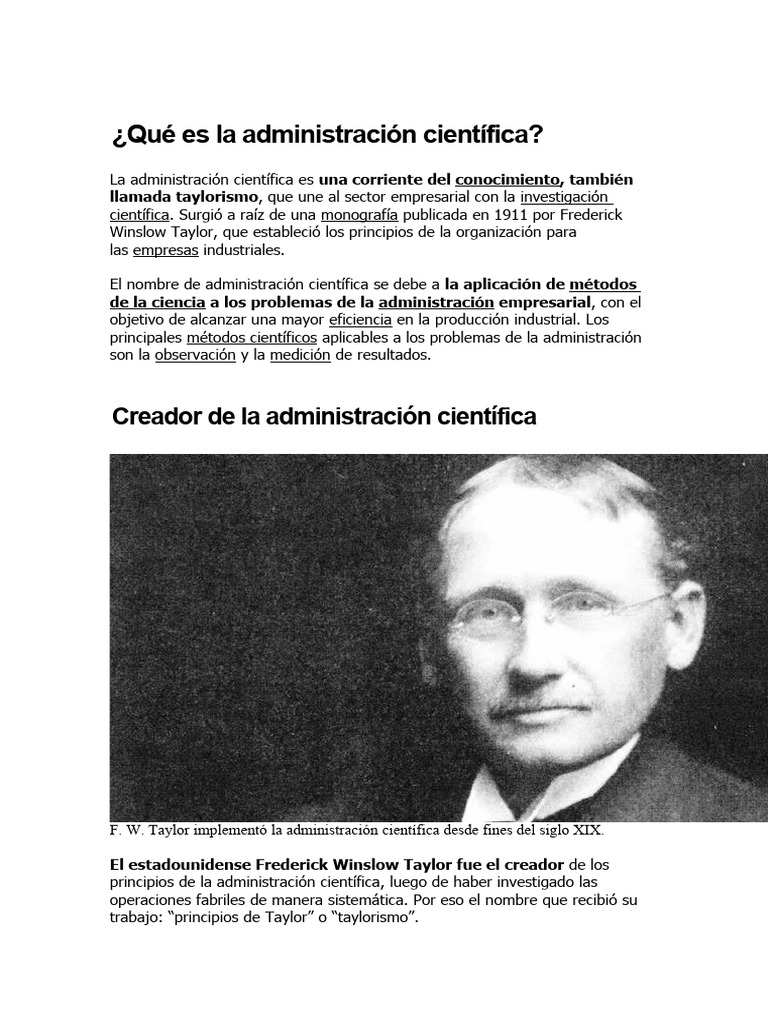 Que Es La Administracion Cientifica | PDF | Planificación | Negocios económicos