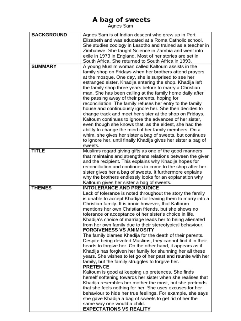 A Bag of Sweets | PDF