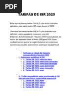 Tablas y Tarifas ISR 2025 | PDF | Impuesto sobre la renta | Impuestos