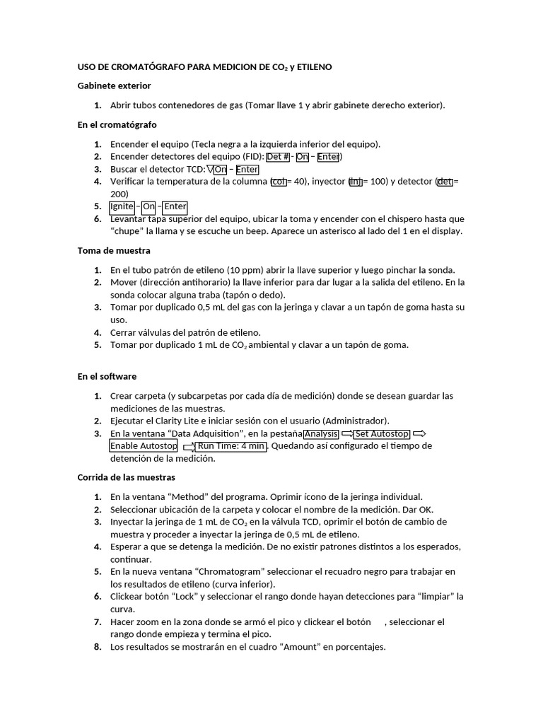 Protocolo Medición de Gases | PDF
