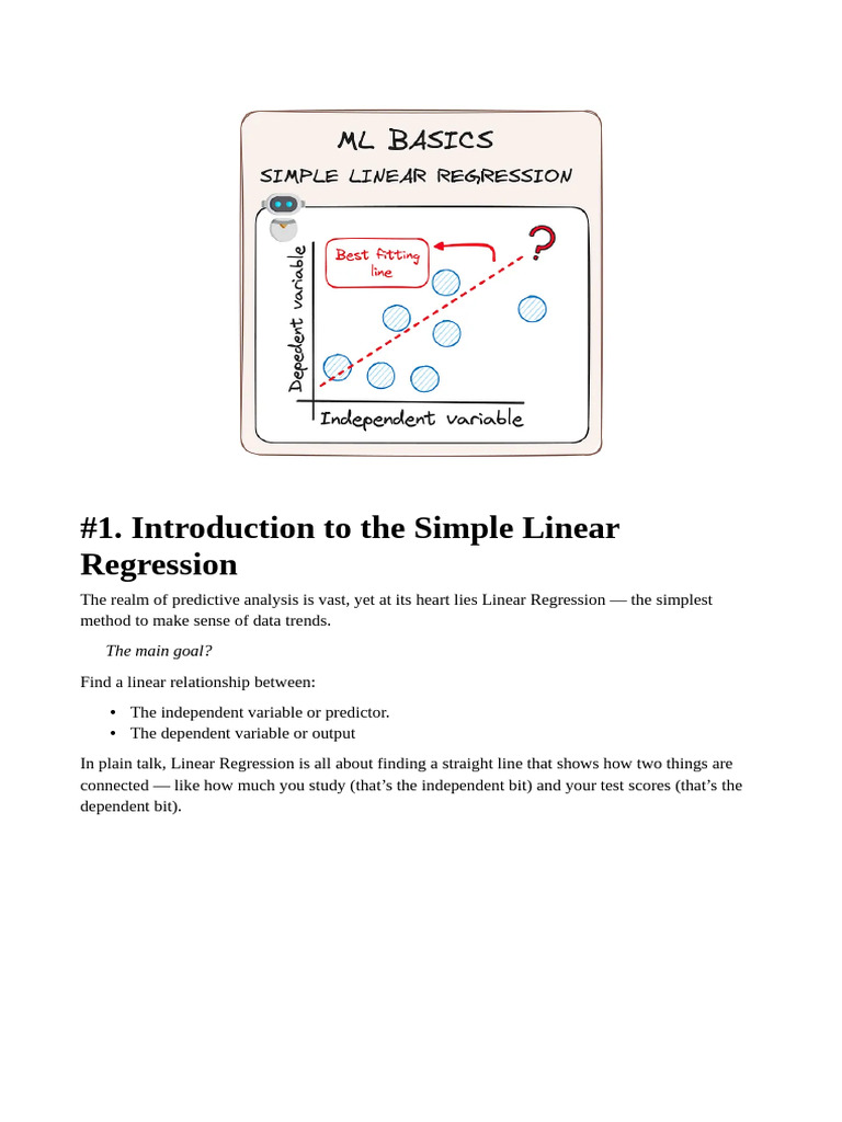 Simple Linear Regression Explained | PDF | Errors And Residuals ...