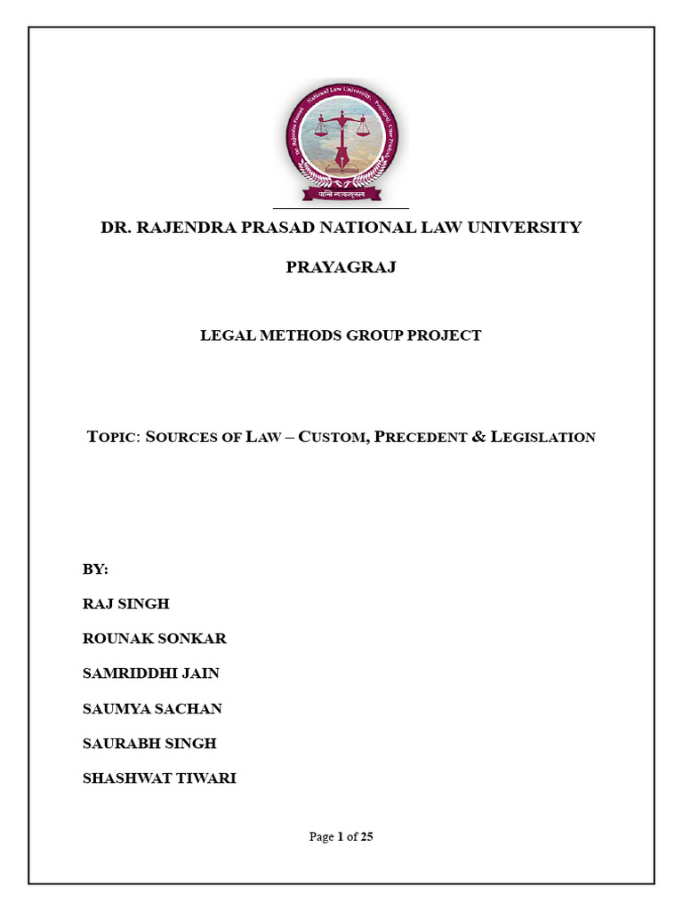 Legal Method Project Sem.1 2024 | PDF | Precedent | Sources Of Law