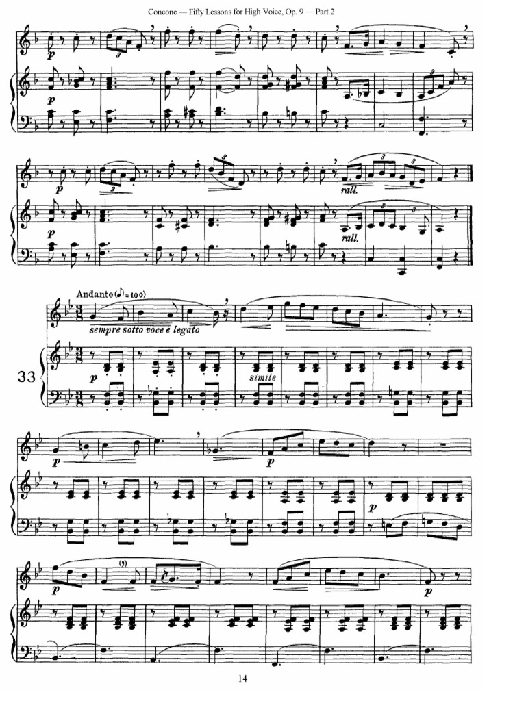 concone 33 high voice | PDF