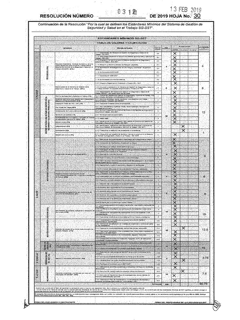Resolucion 0312 de 2019 Nuevos Estandares Minimos 30 | PDF