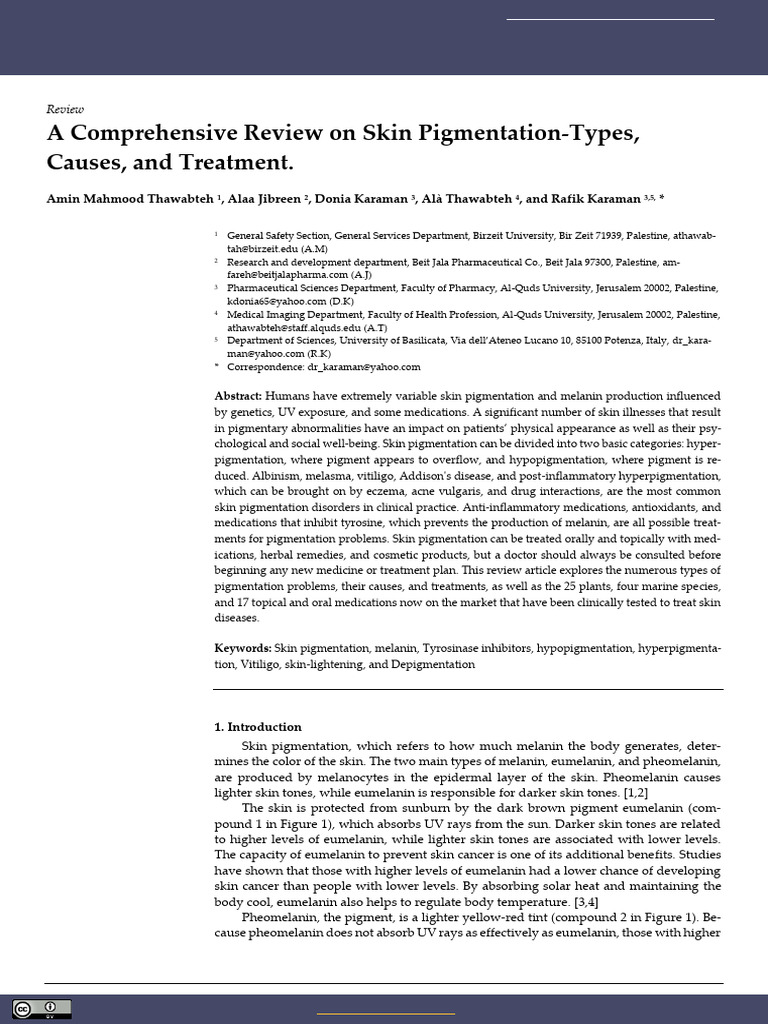 Skin Pigmentation: Types, Causes & Treatments | PDF | Human Skin Color ...
