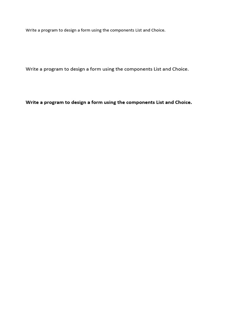 Form Design with List and Choice Components | PDF