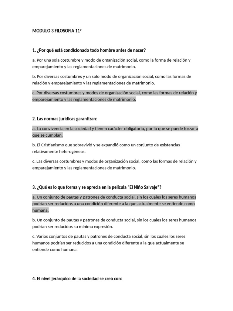 Modulo 3 Filosofia 11 | PDF | Sociedad | Moralidad