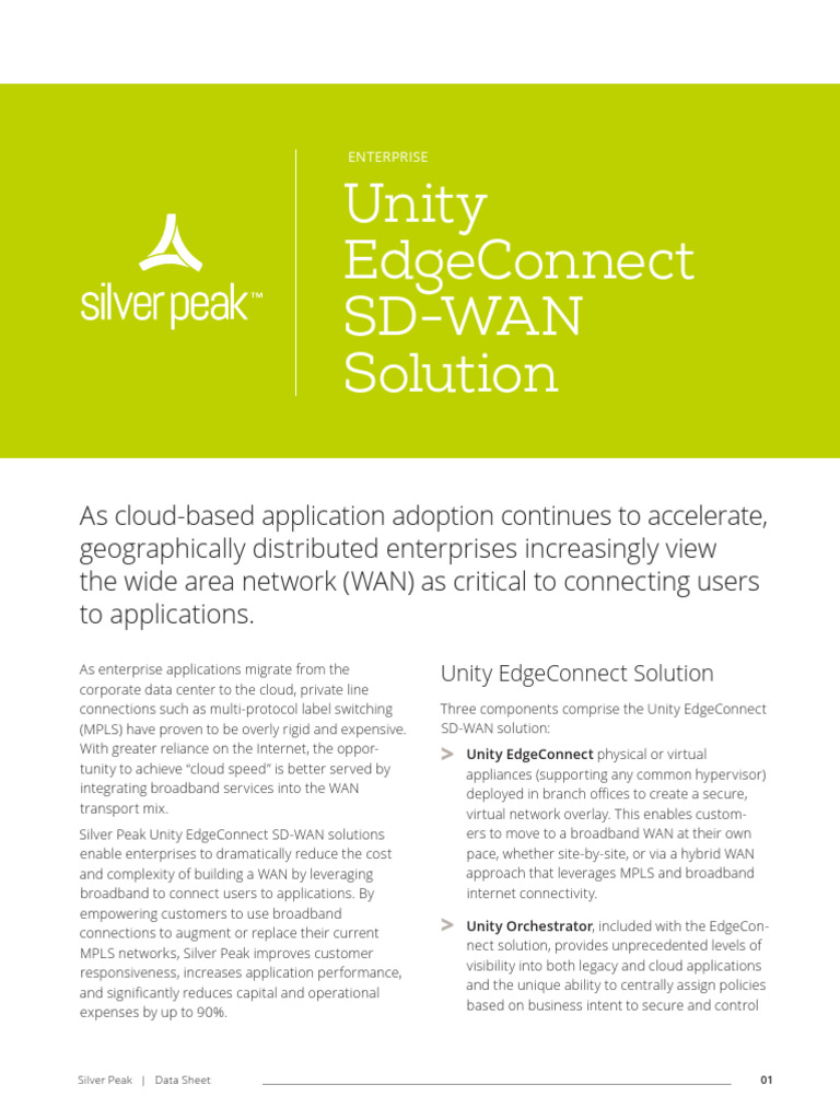 unity-edgeconnect-sd-wan-solution | PDF | Transmission Control Protocol | Computer Network