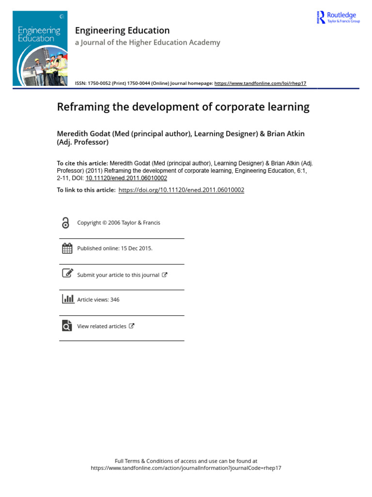 Reframing The Development of Corporate Learning | PDF | Learning | Project Management