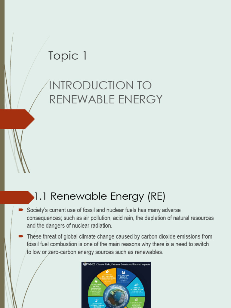 Overview of Renewable Energy Sources | PDF | United Nations Framework ...