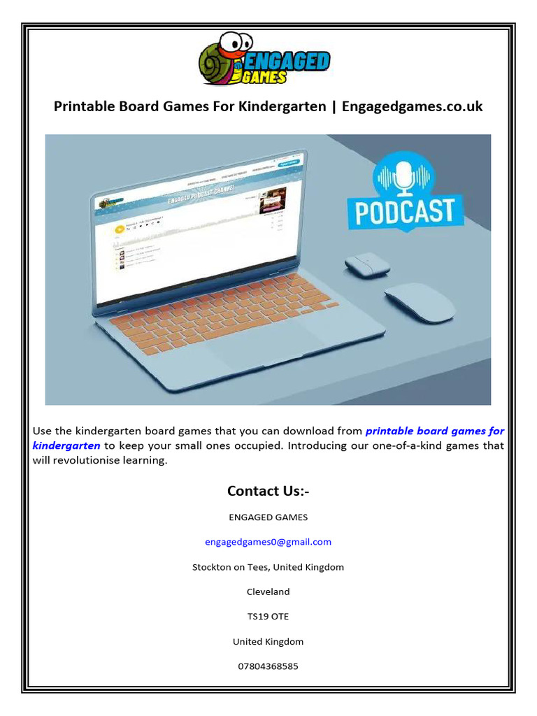 Printable Board Games For Kindergarten Engagedgames - Co.uk | PDF