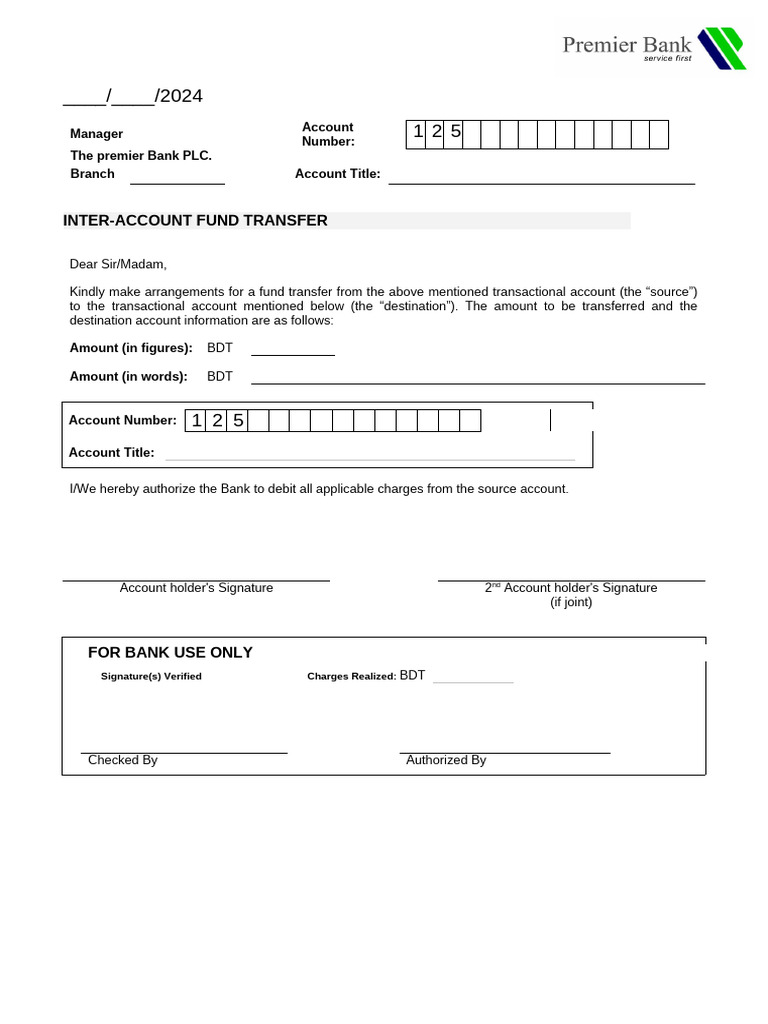 Inter-Account Fund Transfer Request | PDF