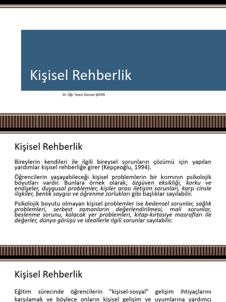 Kişisel Rehberlik | PDF