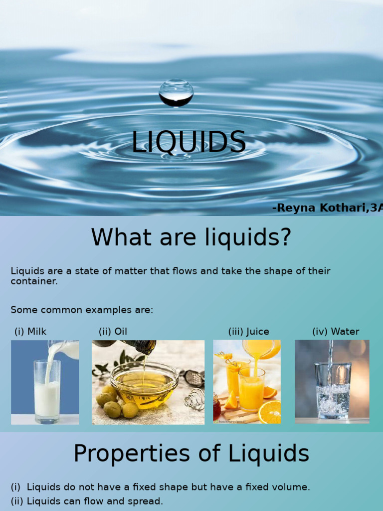 Reyna Kothari 3a Liquids | PDF | Liquids | Water