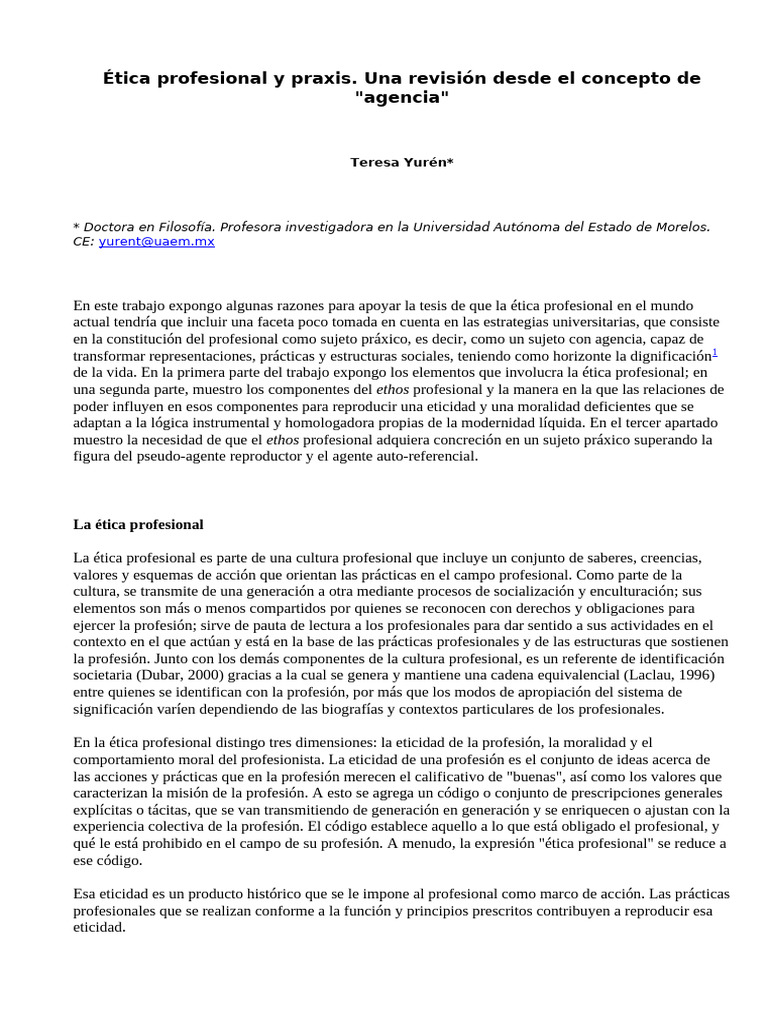 Yurén | PDF | Moralidad | Institución