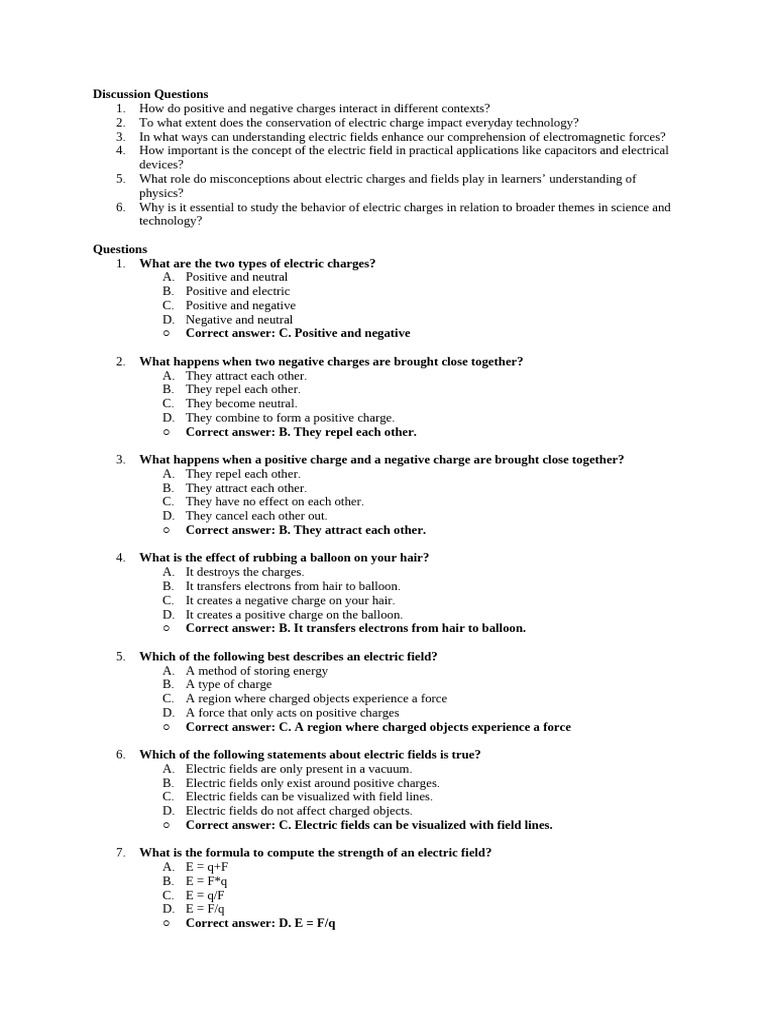 Understanding Electric Charges and Fields | PDF | Electric Charge ...