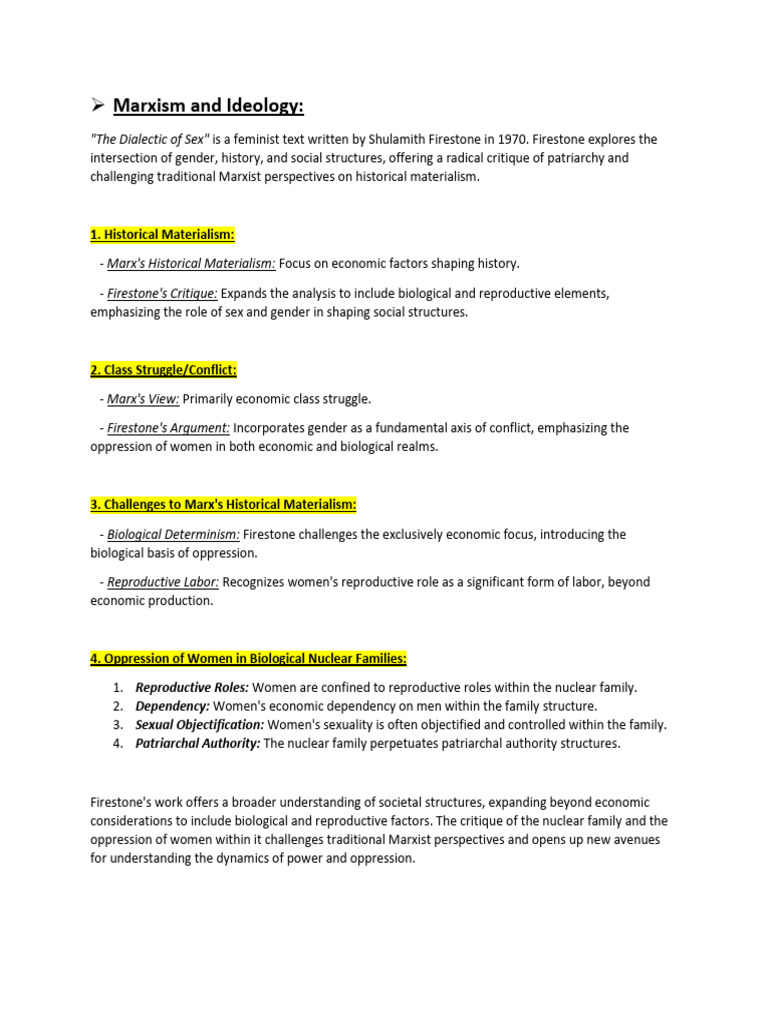 Sociology - Marxism and Ideology | PDF | Patriarchy | Woman