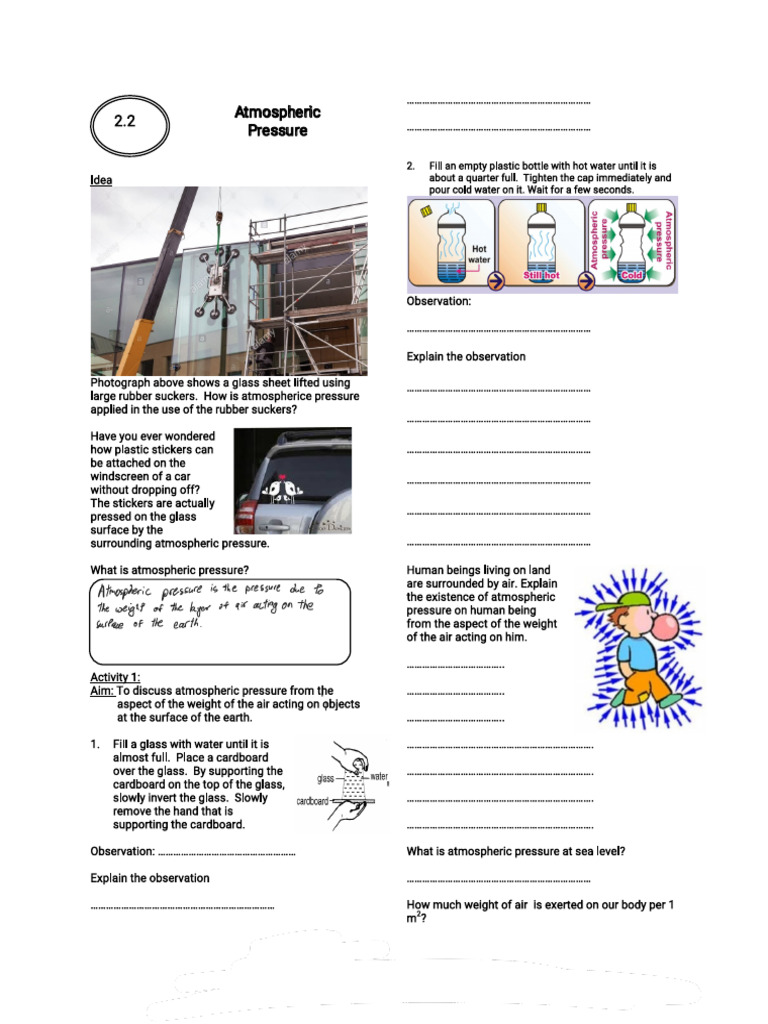 Understanding Atmospheric Pressure Concepts | PDF | Pressure | Pascal ...