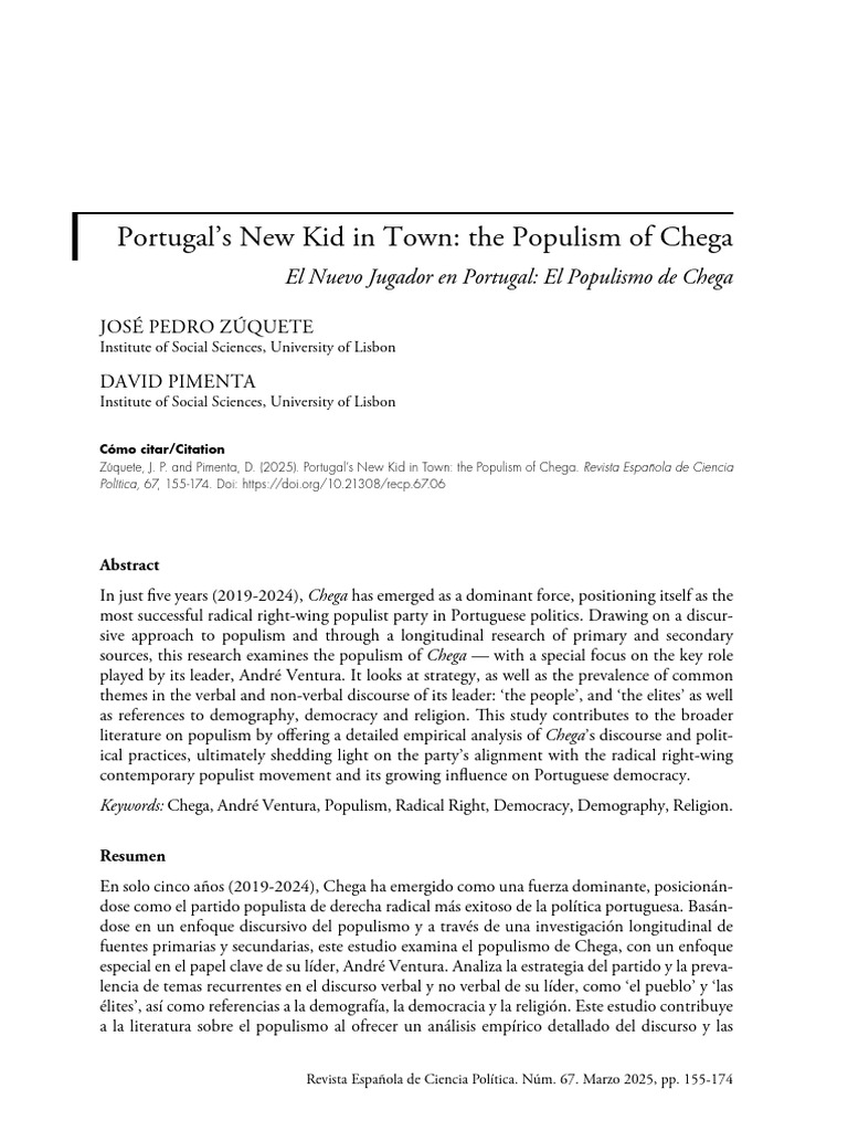 Chega: Portugal's Rising Populist Force | PDF | Populism | Mary, Mother Of Jesus