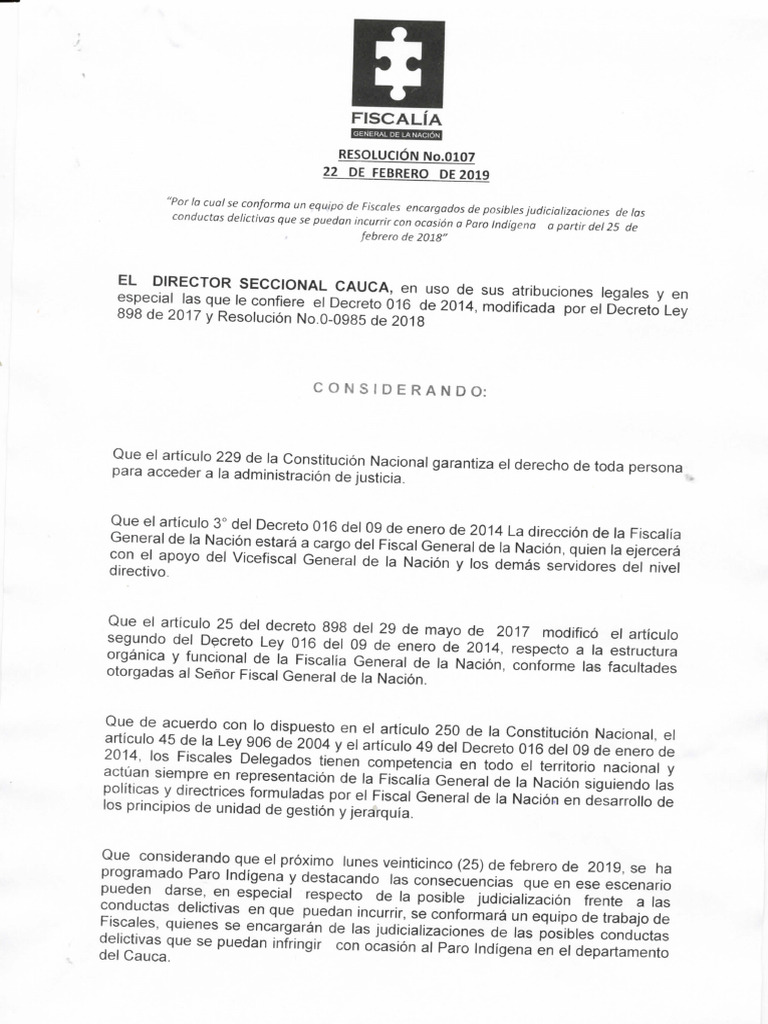 Resol. 0107 de 2019 | PDF