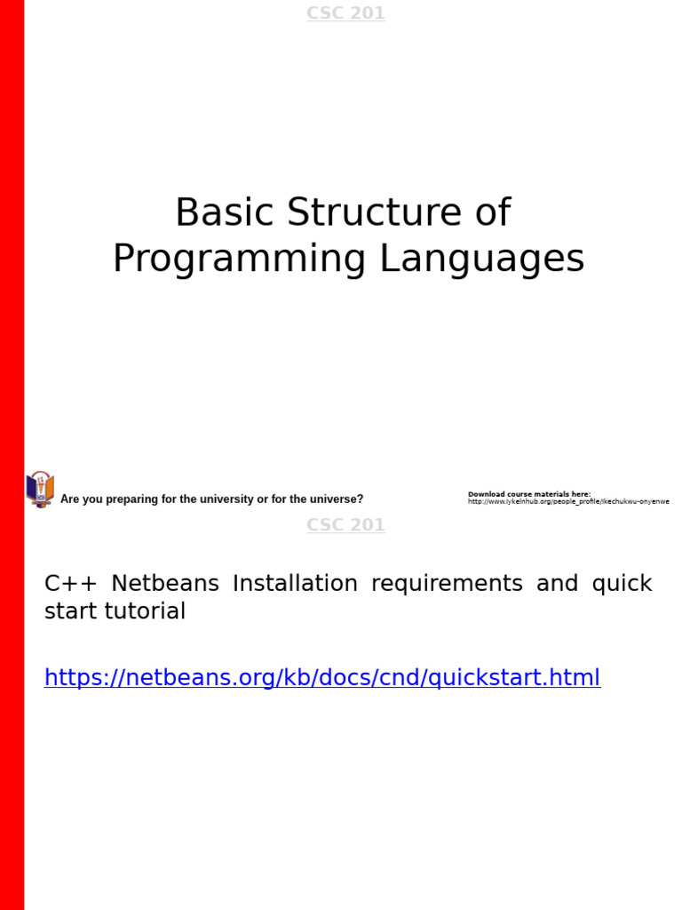 CSC201 Topic (Basic - Structure) | PDF | Computer Program | Programming