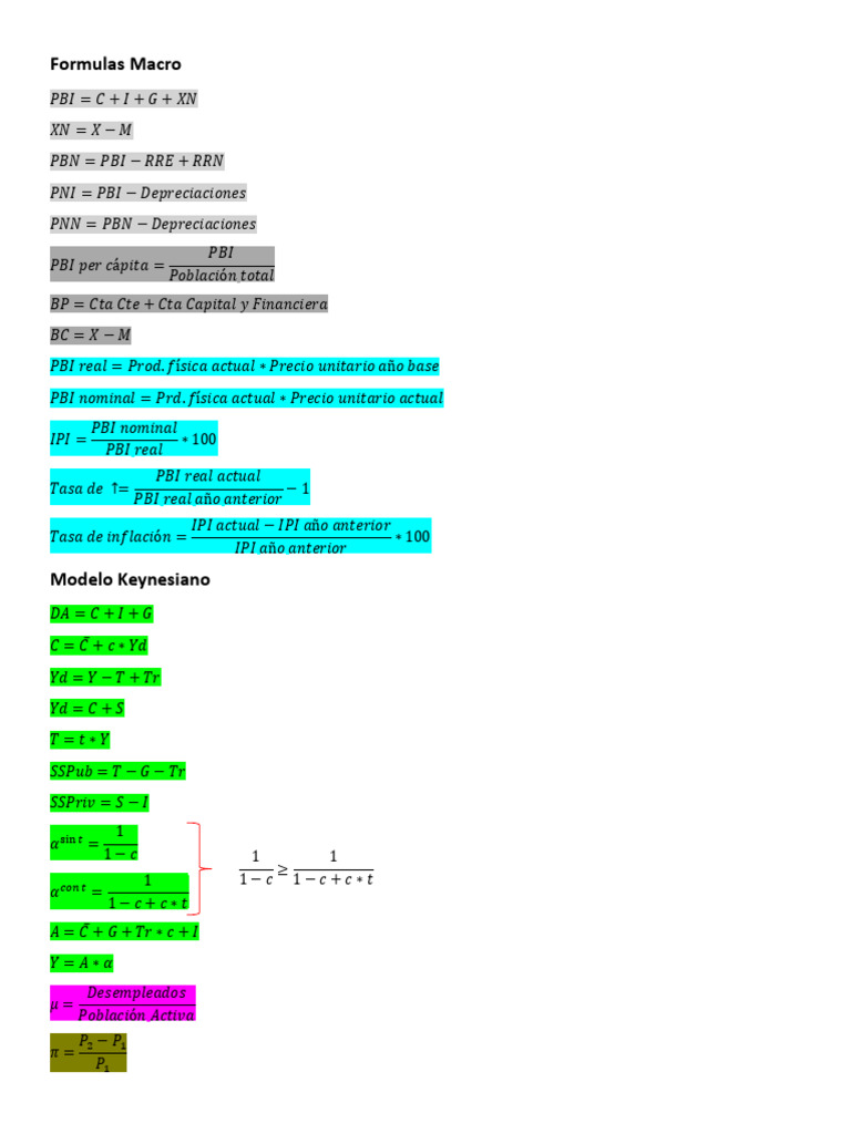 Formulas Macro | PDF