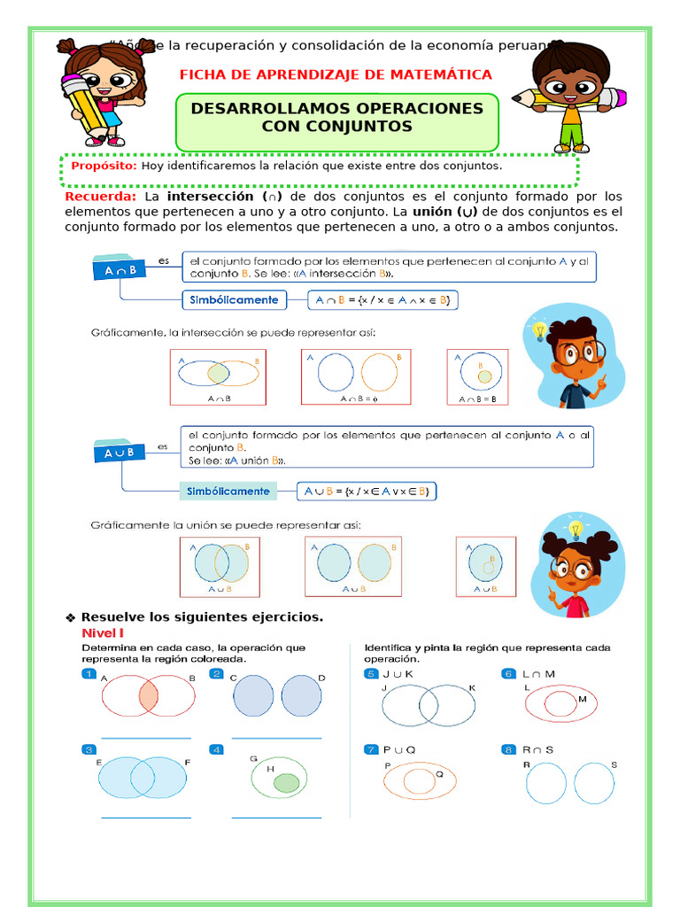 Ficha-Mierc-Mat-Desarrollamos Operaciones Con Conjuntos | PDF