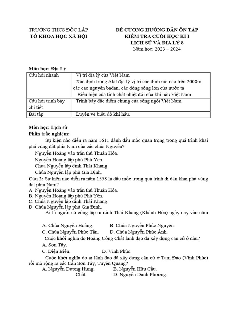 Gioi Han Lich Su Va Dia Ly 8 44907 | PDF