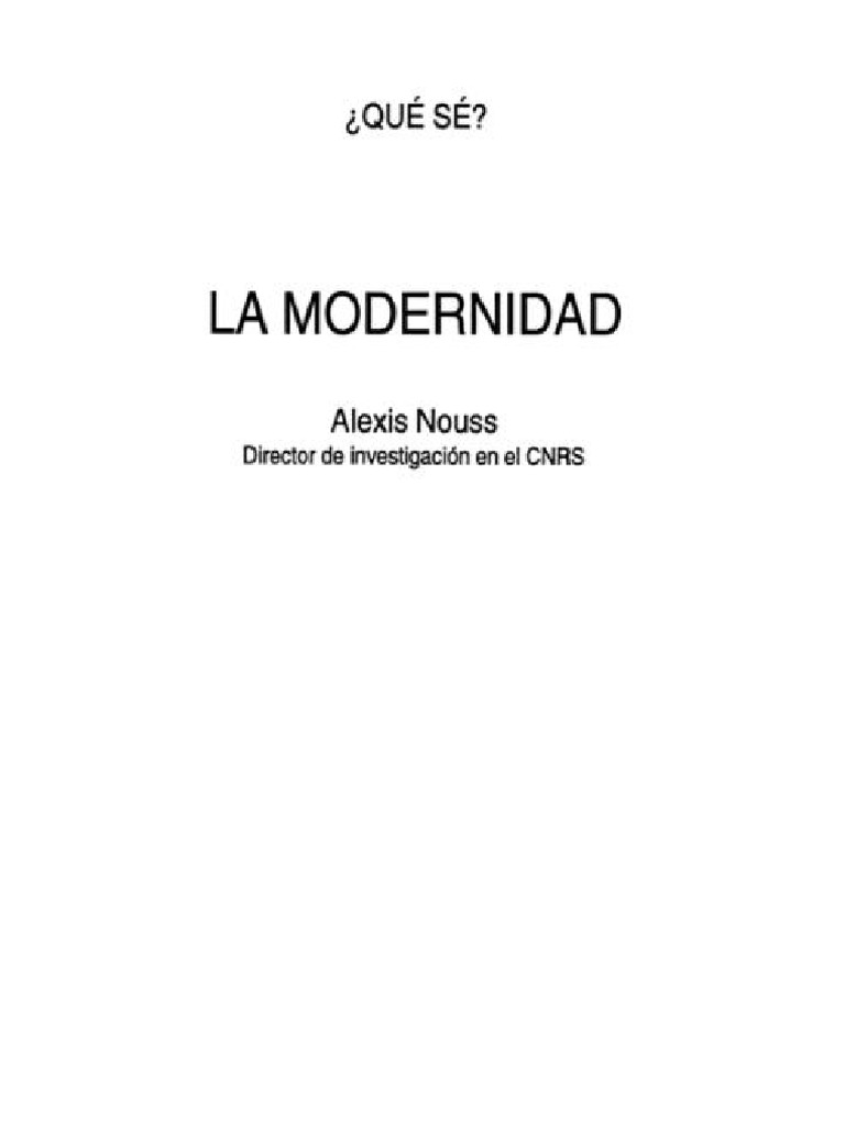 04 Nouss. La Modernidad | PDF