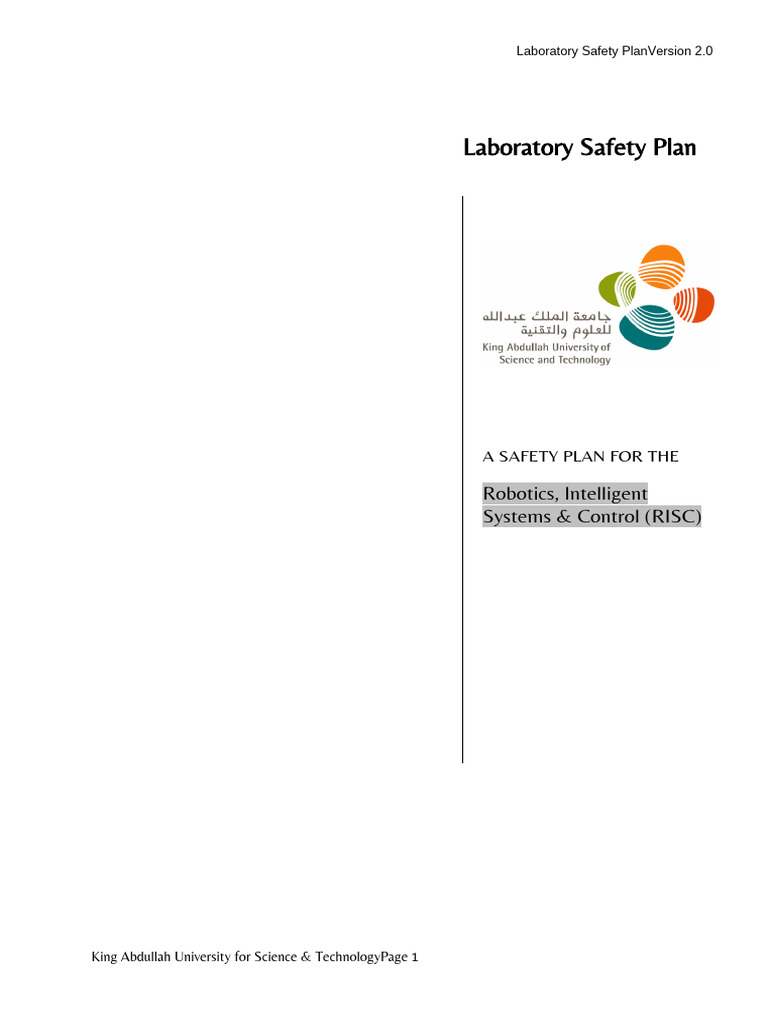 Lab Safety Plan RISC 2024 Nov | PDF | Laboratories | Personal ...