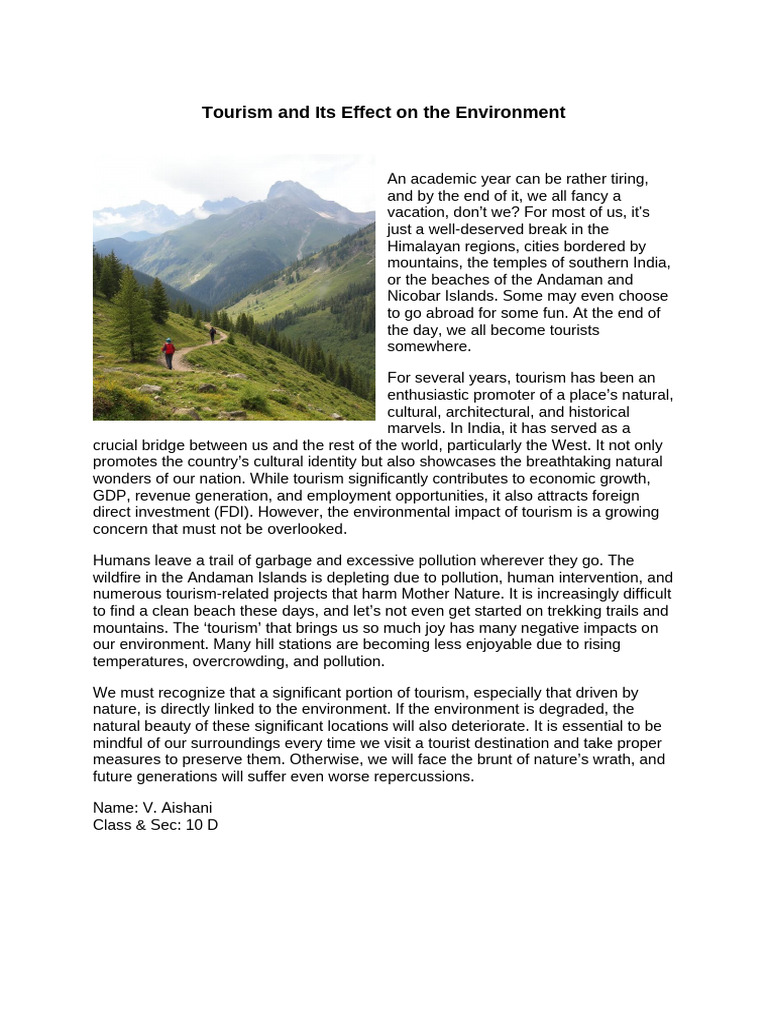Tourism and Its Effect On The Environment | PDF | Tourism | Environment