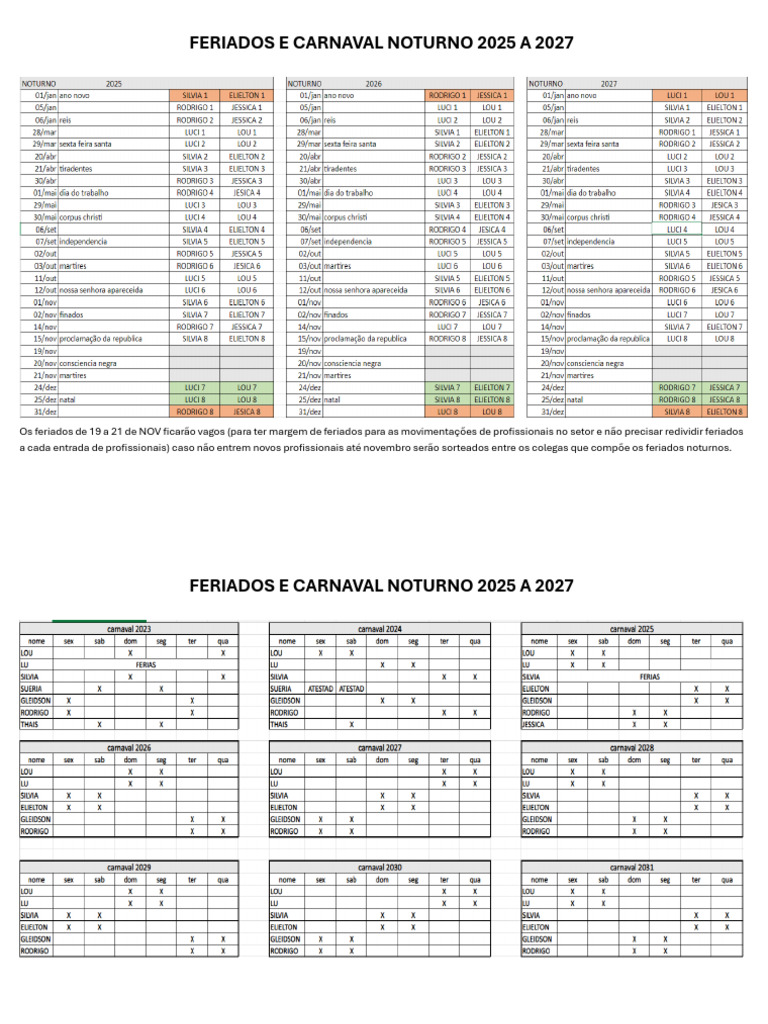 Feriados Noturno | PDF