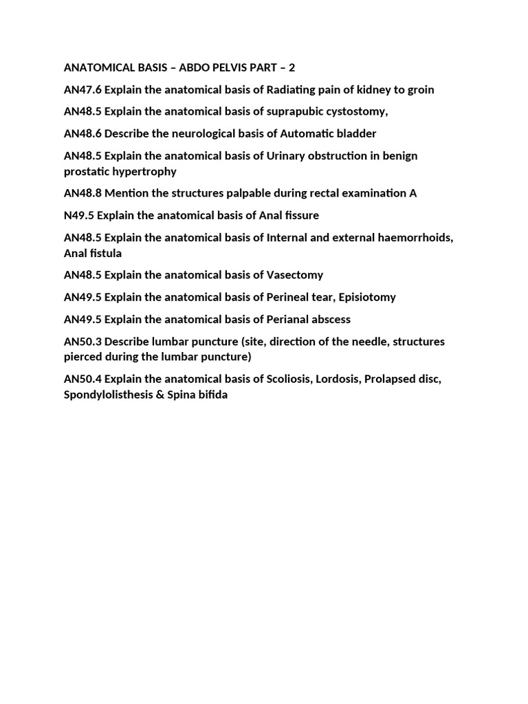 Anatomical Basis in Abdo Pelvis Part - 2 . | PDF