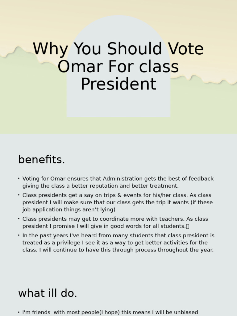 Why You Should Vote Omar For Class President | PDF
