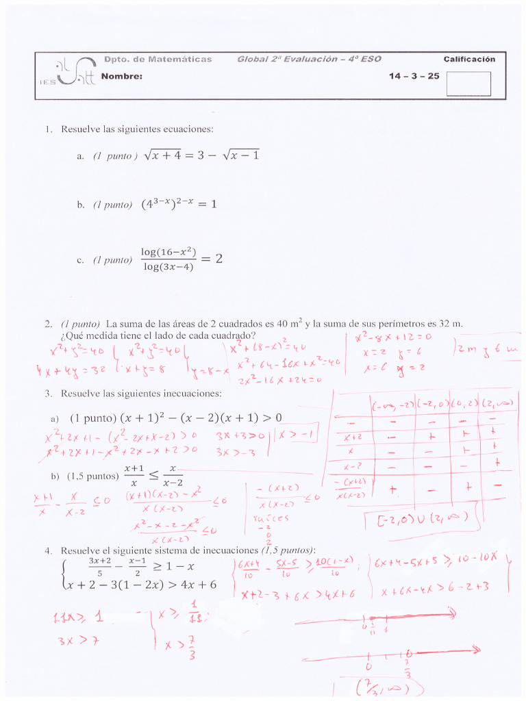 2º Ex. 2 Eval. Solución | PDF