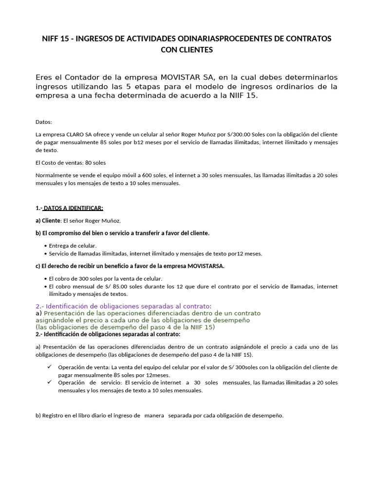 Caso Práctico NIFF 15 | PDF | Impuestos | Precios