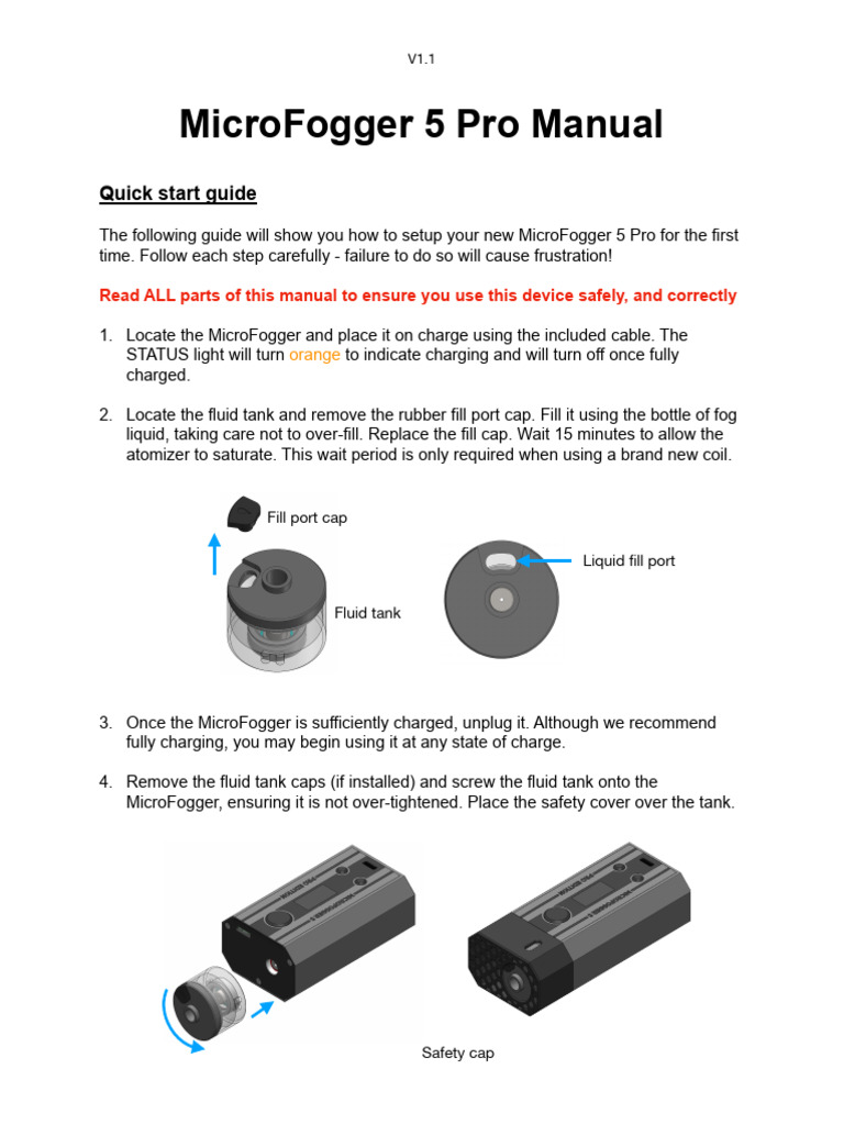 MicroFogger 5 Pro Manual | PDF | Liquids | Fog