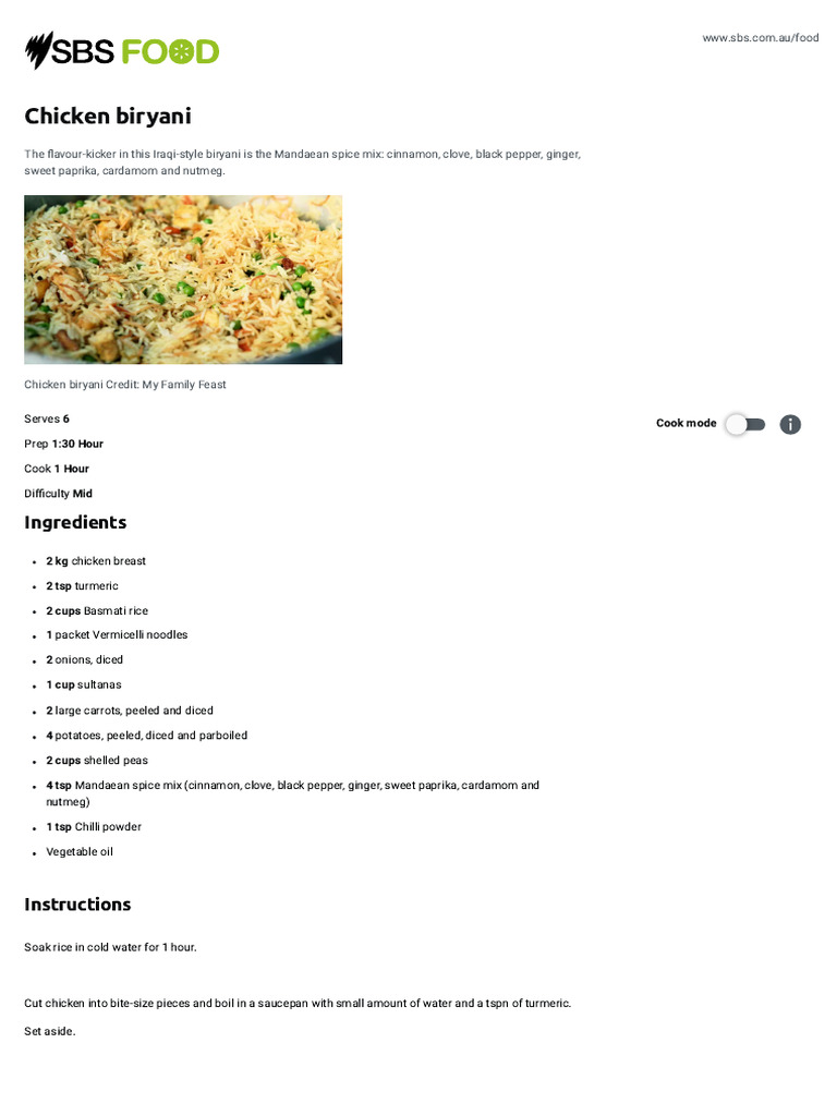Cooking Iraq Rice Chicken Biryani Chicken Pilaf | PDF | Food And Drink ...
