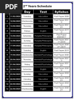 2nd Year Date-Sheet 2025 | PDF