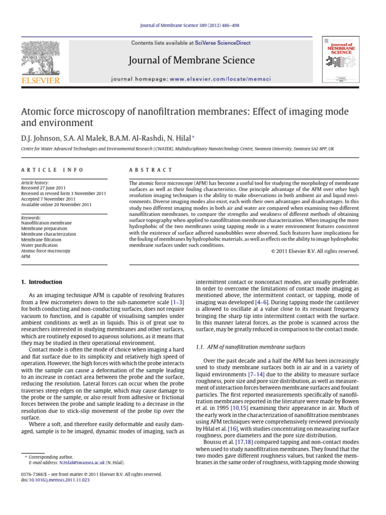 AFM Metode | PDF | Atomic Force Microscopy | Applied And ...