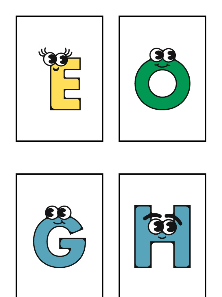 Colorful Fun Lined English Alphabet Flashcard | PDF