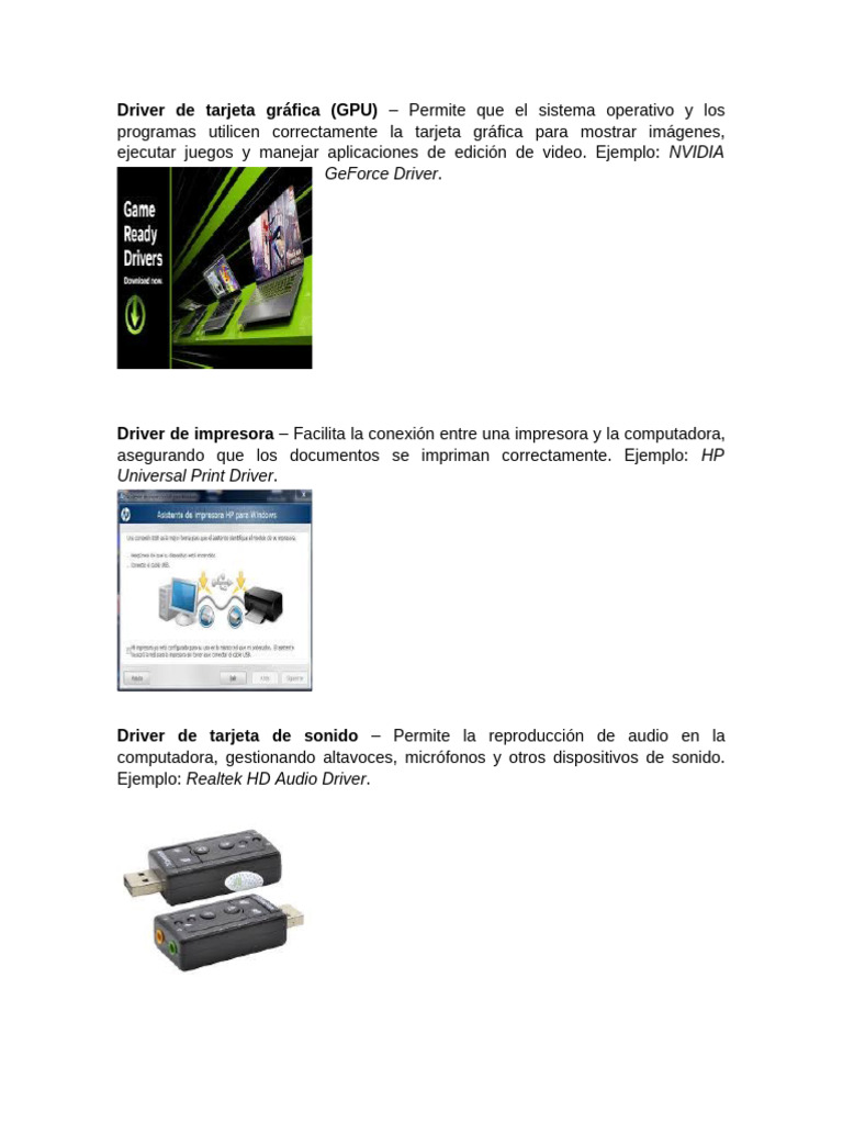 Tipos de Drivers y su Función | PDF