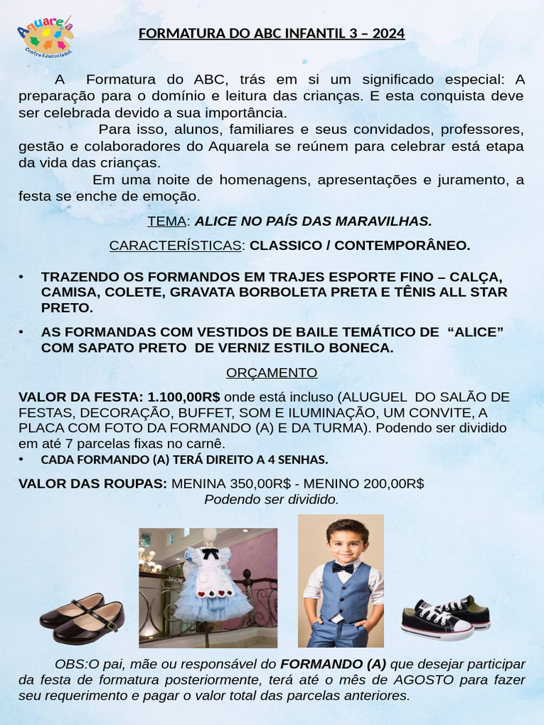 Roteiro Formatura 2024 (1) | PDF