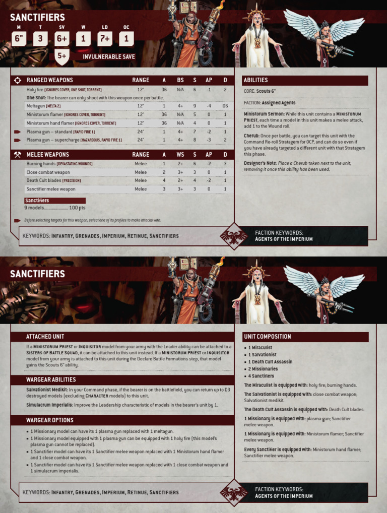 Eng Warhammer40000 Sanctifiers Agents Datasheet-Ub7tsv6waw-Ymrrajtkzv | PDF | Warfare | Military ...