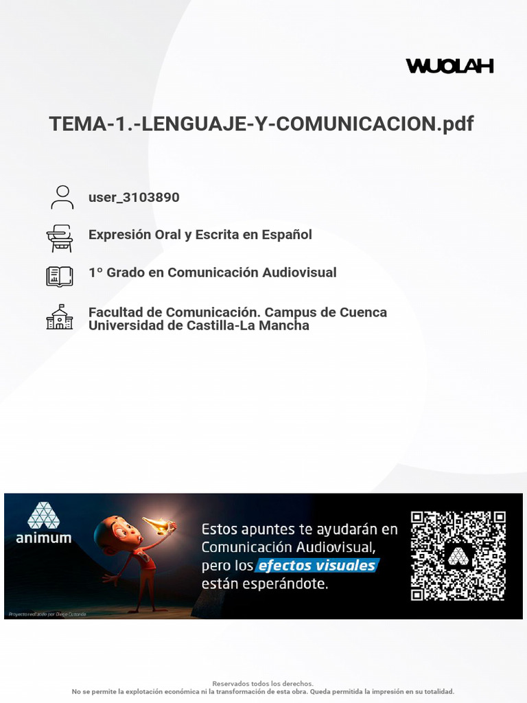 Tema 1. Lenguaje y Comunicacion | PDF | Comunicación | Lingüística
